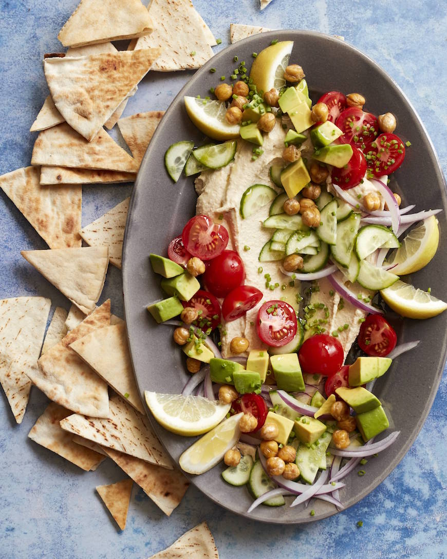 Loaded Summer Hummus - What's Gaby Cooking